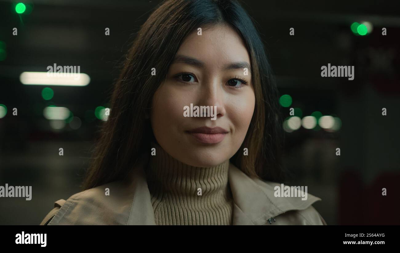 Close up portrait Asian oriental ethnic woman korean gen z 20s japanese chinese girl ...