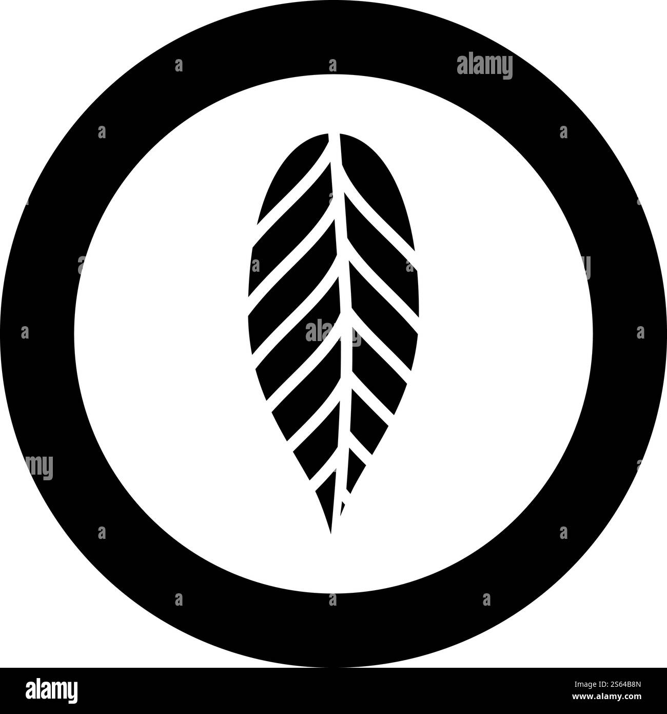 Leaf cacao bob icon in circle round black color vector illustration flat style simple image ...