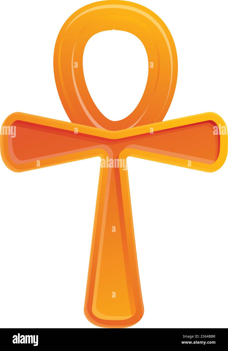 Gold ankh icon. Cartoon of gold ankh vector icon for web design isolated on white background ...