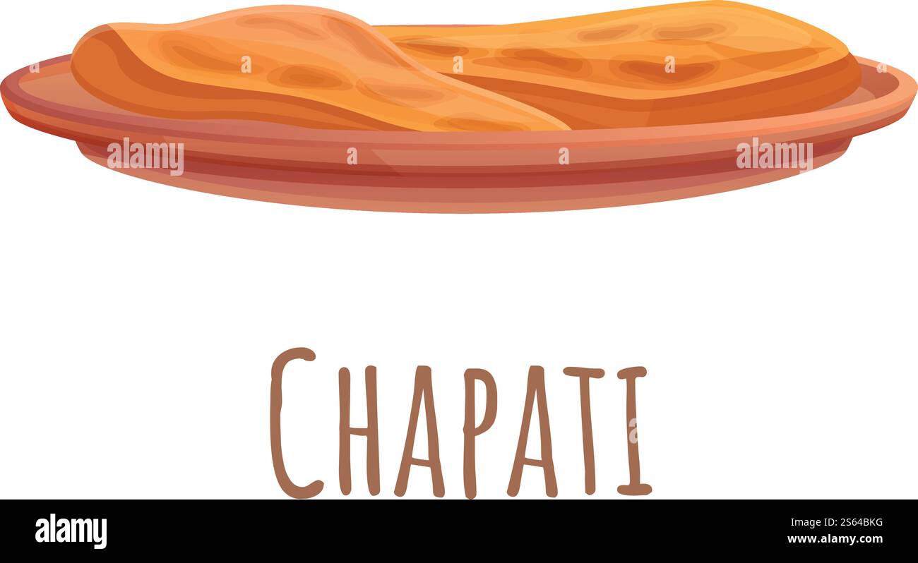 Chapati icon. Cartoon of chapati vector icon for web design isolated on ...