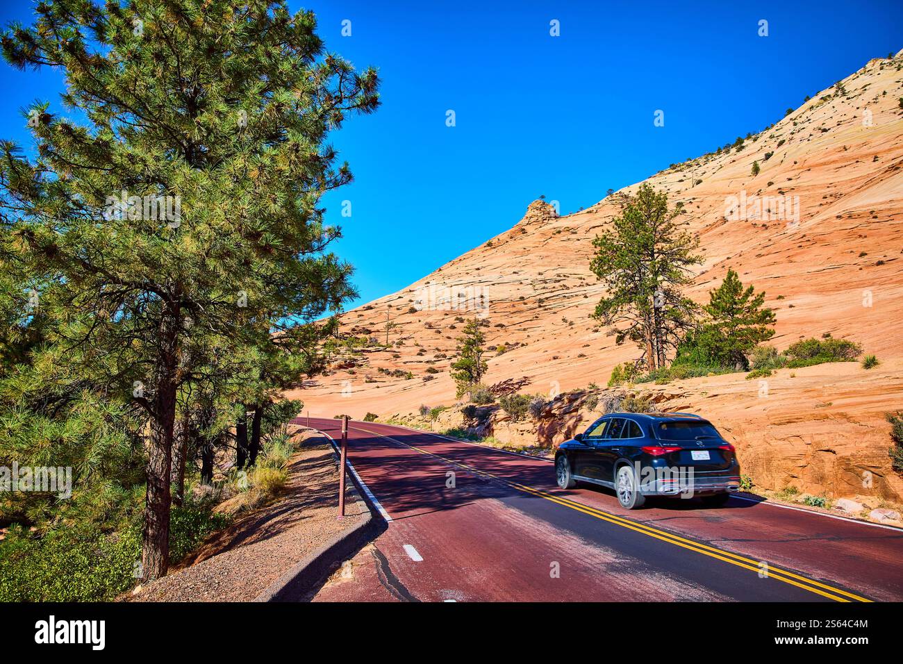 Desert Drive Through Zion National Park Aerial Stock Photo - Alamy