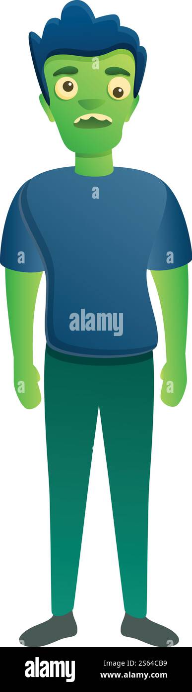 Zombie boy icon. Cartoon of zombie boy vector icon for web design ...