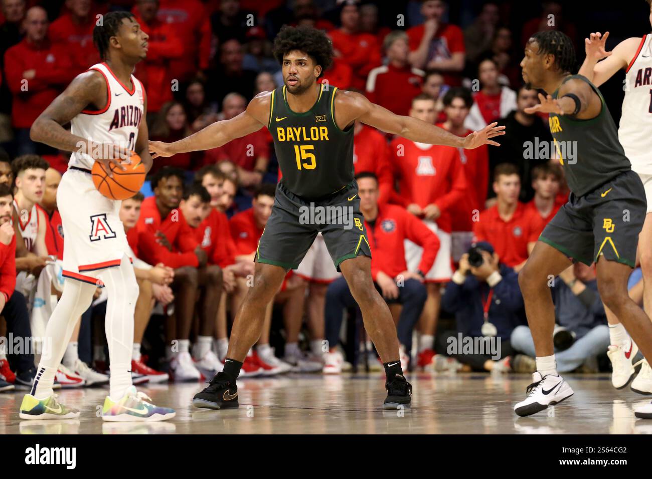 TUCSON, AZ - JANUARY 14: Baylor Bears forward Norchad Omier #15 during ...