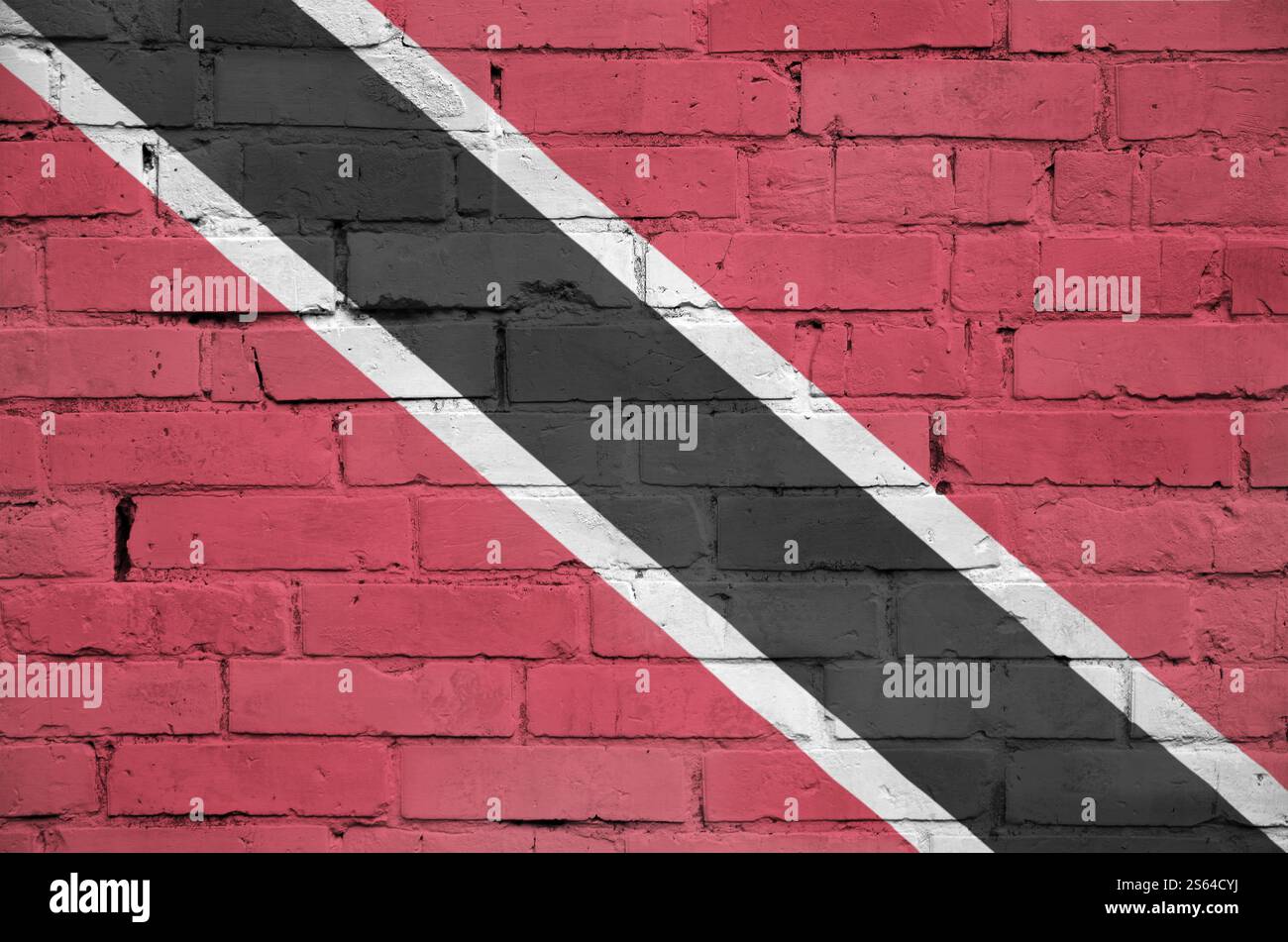 Trinidad and Tobago flag is painted onto an old brick wall Stock Photo ...