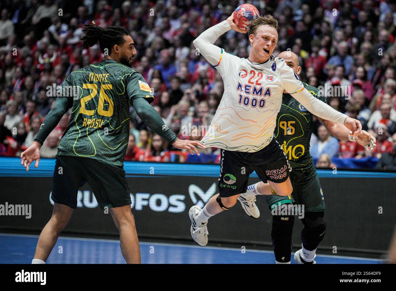 Fornebu 20250115. Norway's Tobias Schjølberg Grøndahl and Brazil's Hugo ...