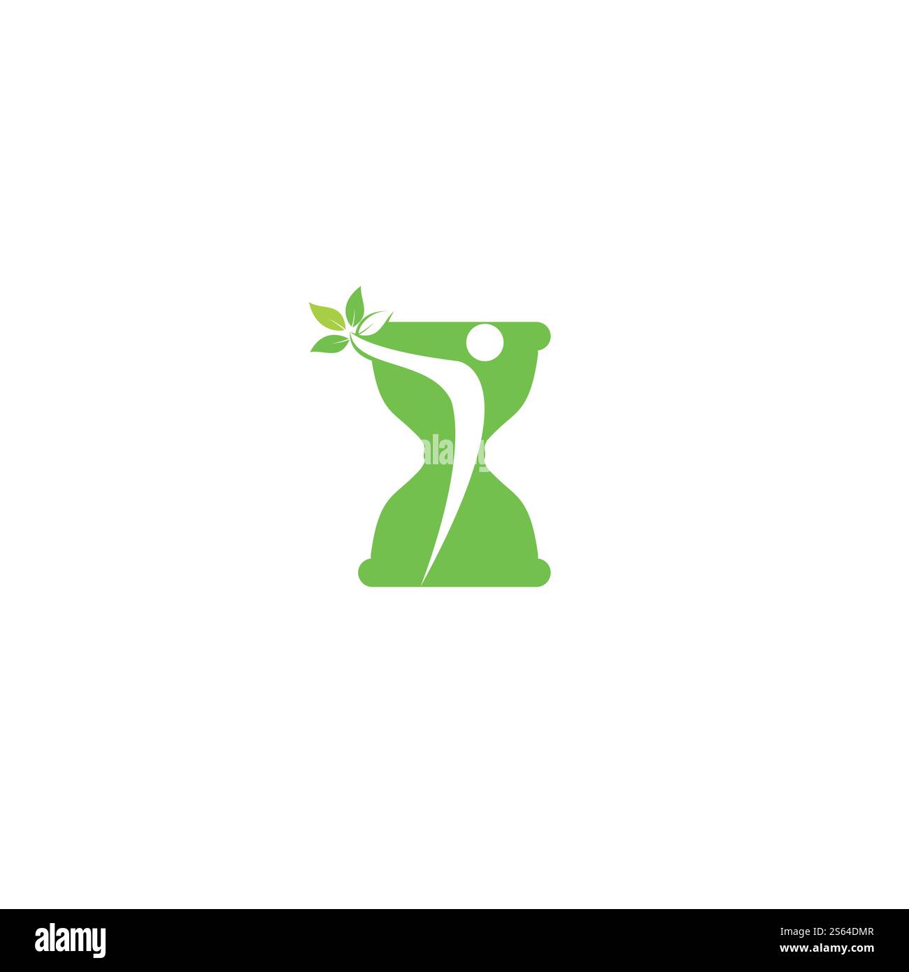Hourglass and Human character logo design. Sand glass with healthy man ...