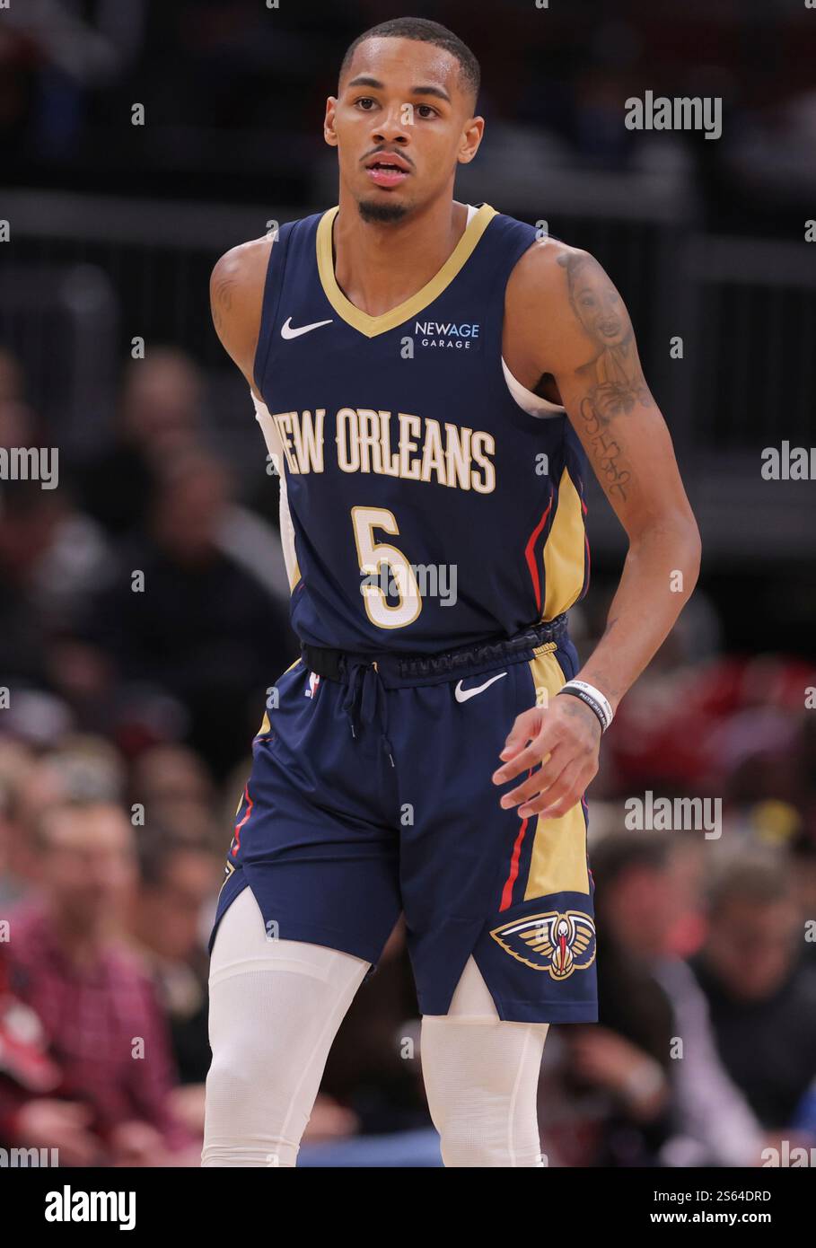 CHICAGO, IL - JANUARY 14: Dejounte Murray #5 of the New Orleans ...