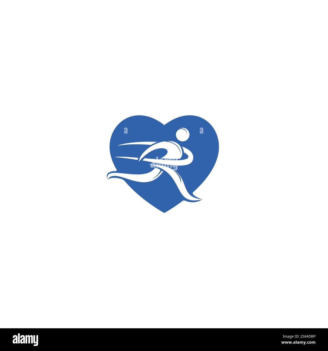 Running Man With Finish Ribbon Heart Shape Logo Design. Marathon logo ...