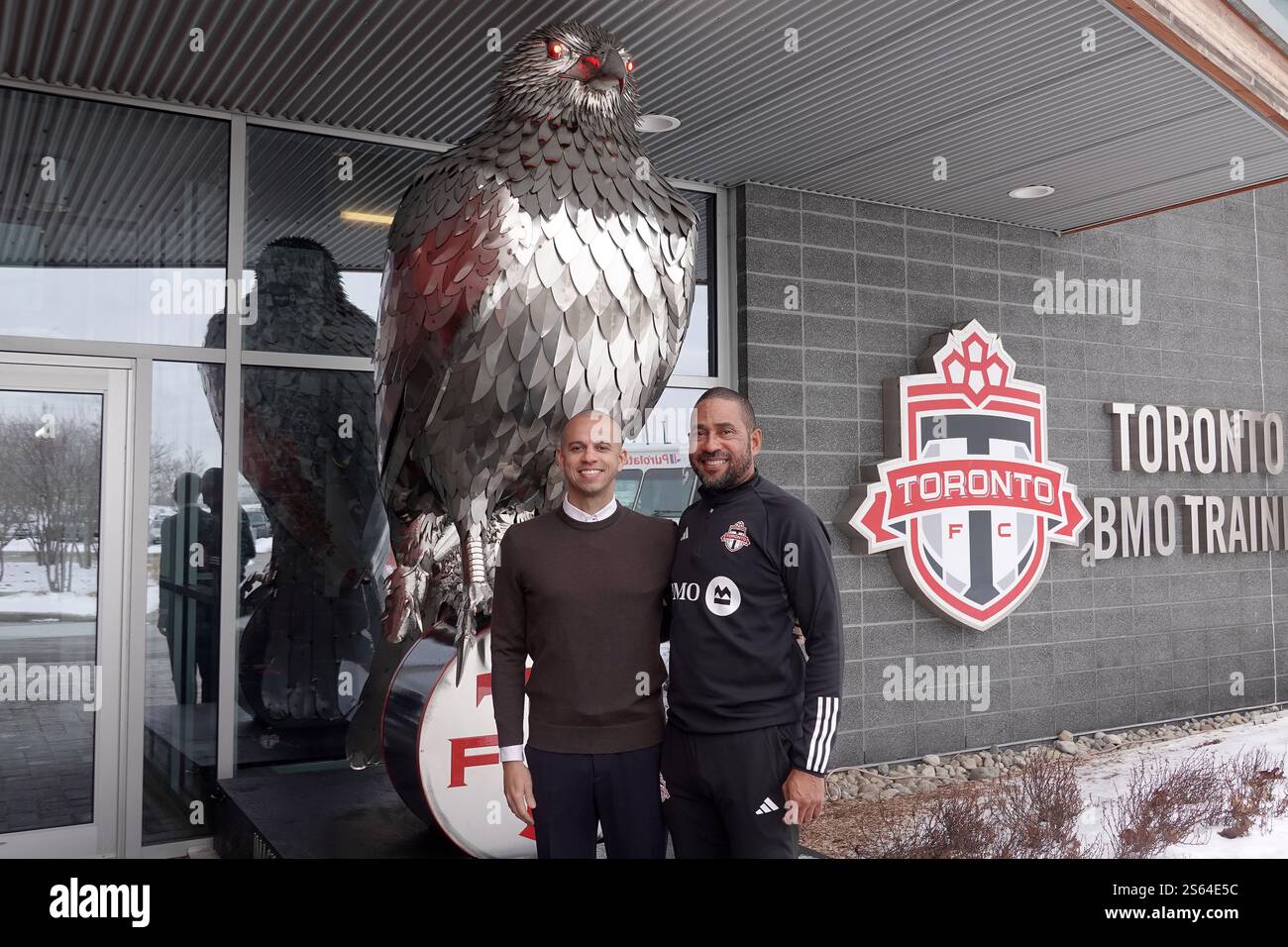 Toronto, Canada. 15th Jan, 2025. Toronto FC GM Jason Hernandez, left ...