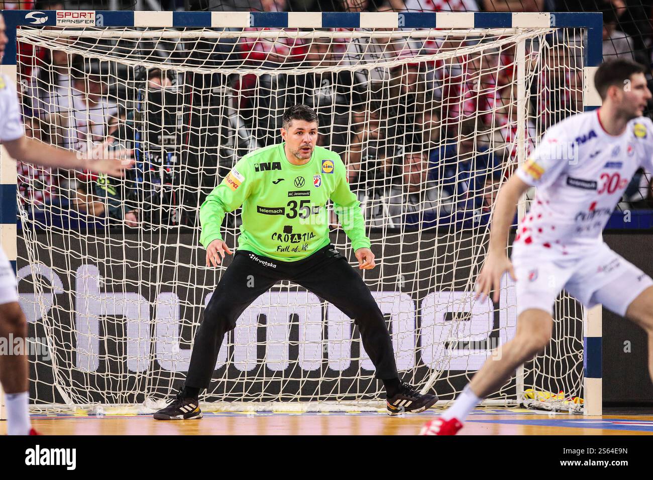 ZAGREB, CROATIA - JANUARY 15: Croatia Goalkeeper Ivan Pesic in action ...