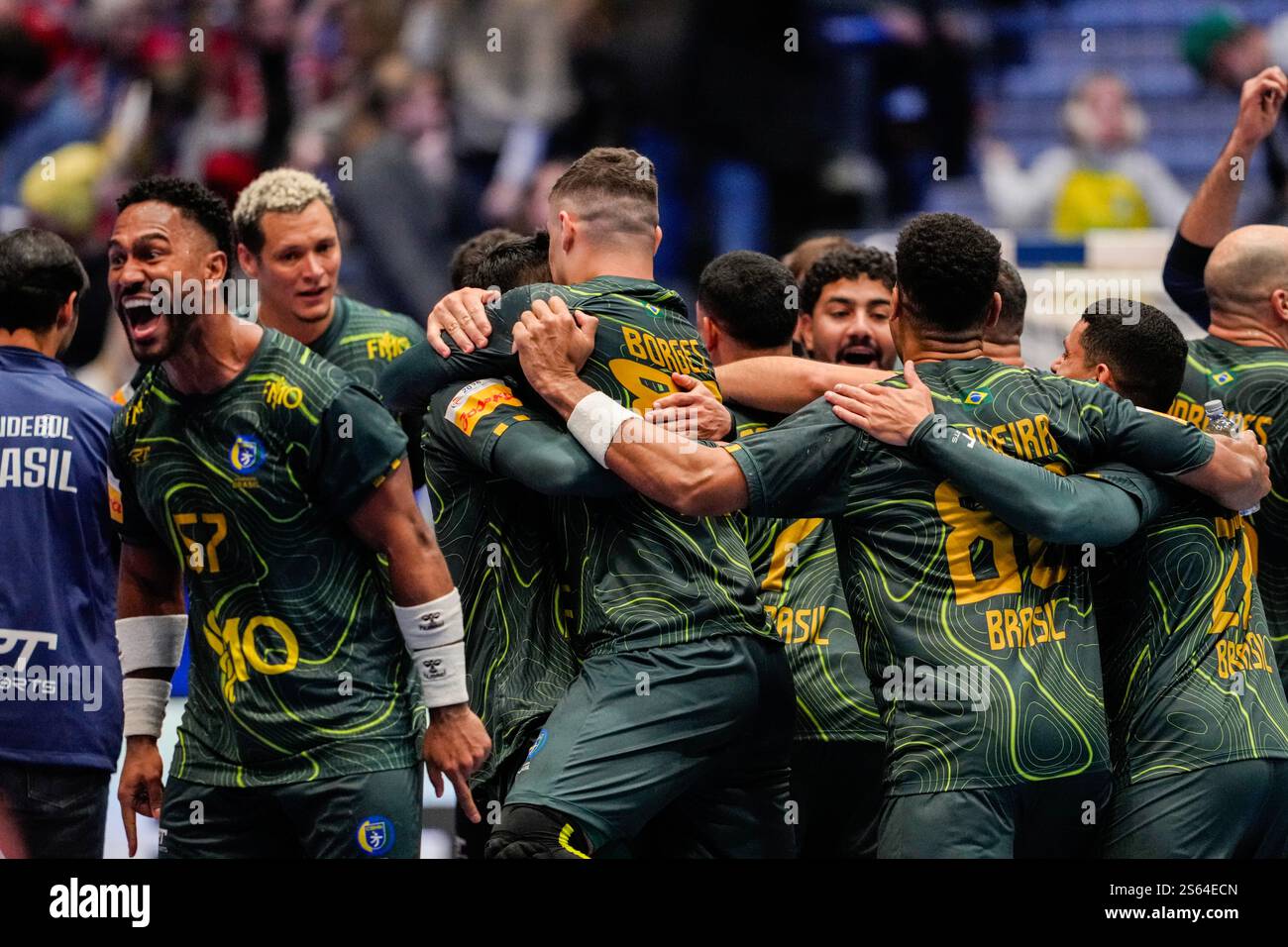 Fornebu 20250115. Brazil's players celebrate after victory during the ...
