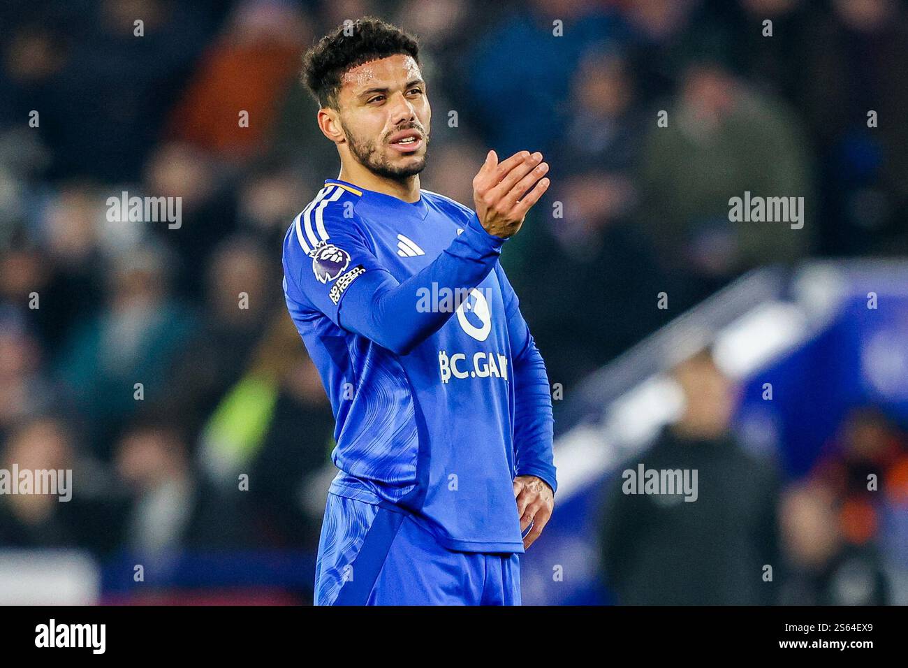 James Justin of Leicester City prepares for free kick during the ...