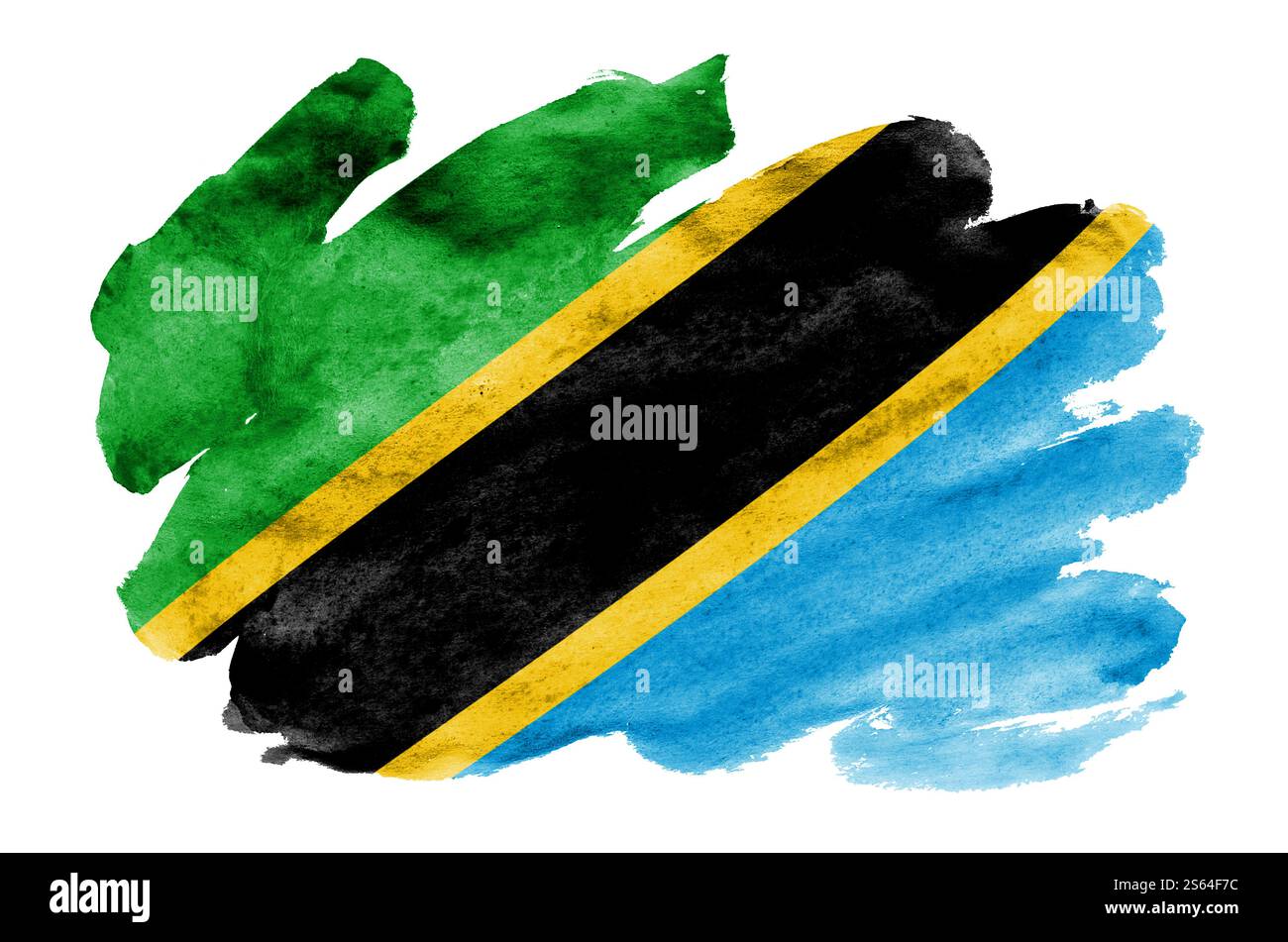 Tanzania flag painted on Cut Out Stock Images & Pictures - Alamy