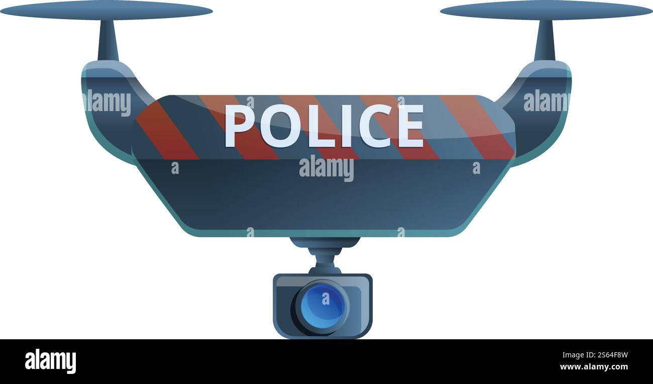 Police drone equipment icon. Cartoon of police drone equipment vector ...