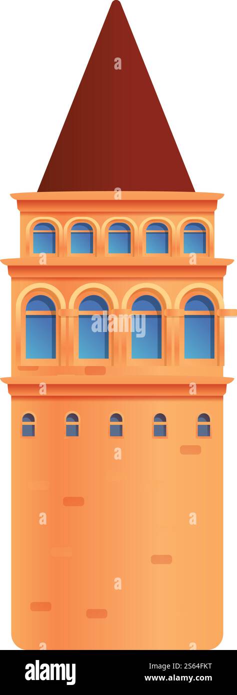 Istanbul tower icon. Cartoon of istanbul tower vector icon for web ...