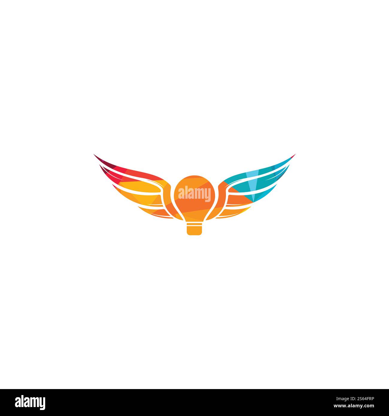 Abstract elegant bulb wings logo icon vector design. Universal creative ...
