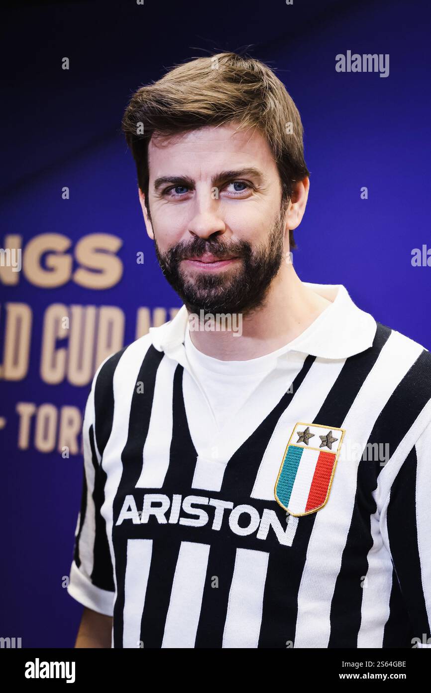 Milan, Italy. 12th Jan, 2025. Gerard Pique is in the Mixed Zone during ...