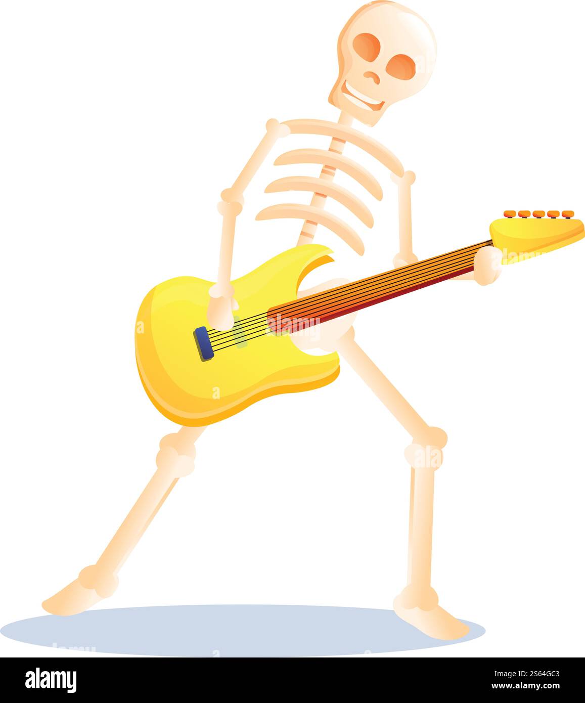 Skeleton playing guitar icon. Cartoon of skeleton playing guitar vector ...