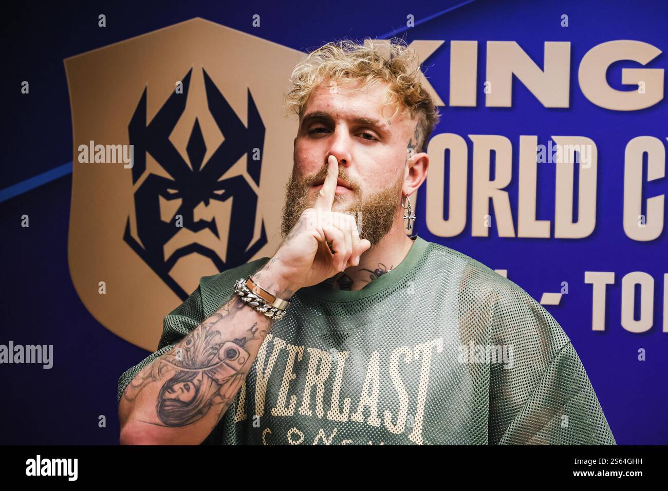 Milan, Italy. 12th Jan, 2025. Jake Paul is in the Mixed Zone during the ...