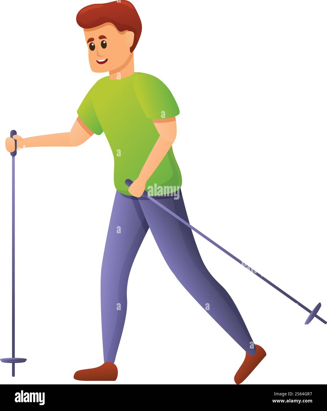 Boy walking sticks icon. Cartoon of boy walking sticks vector icon for ...
