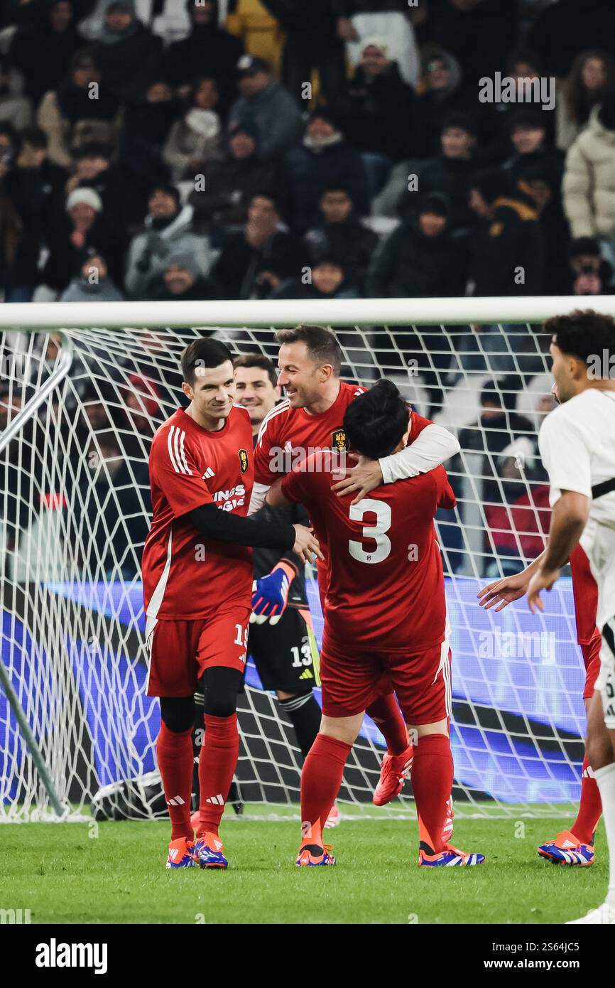 Milan, Italy. 12th Jan, 2025. Legends vs Streamer match at Allianz ...
