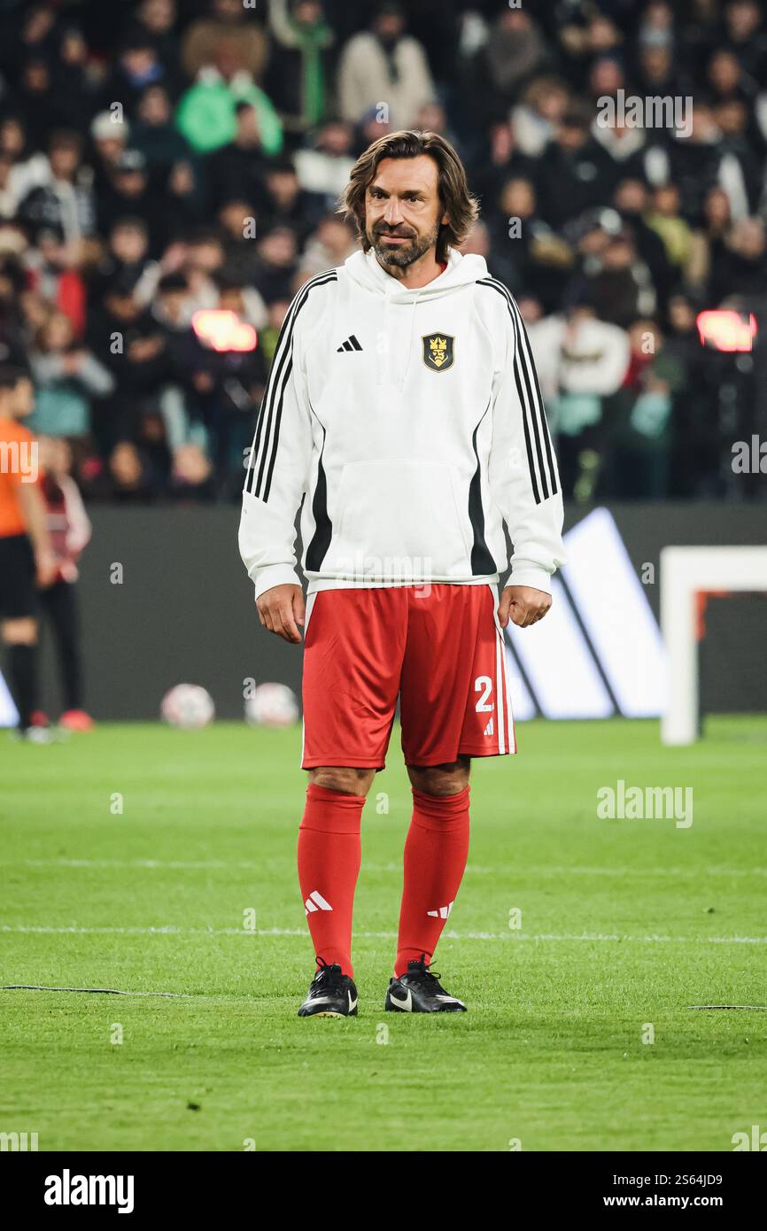 Milan, Italy. 12th Jan, 2025. Legends vs Streamer match at Allianz ...