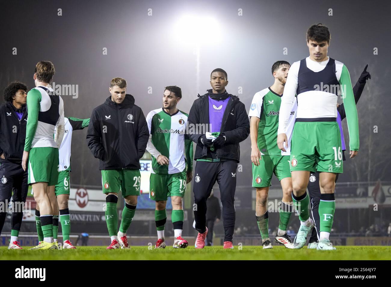 Rijnsburg - Jeyland Mitchell of Feyenoord, Hugo Bueno of Feyenoord ...