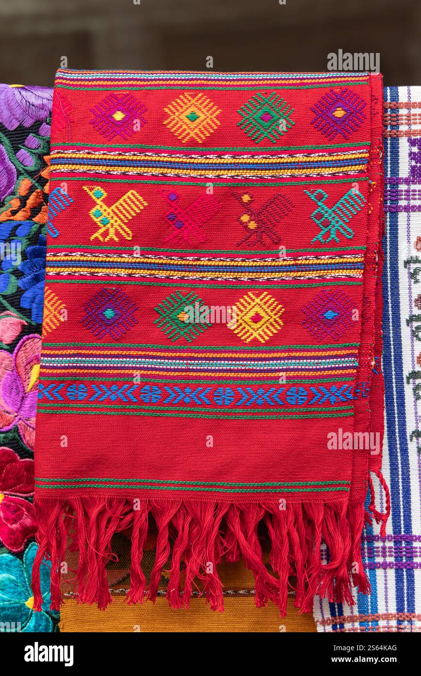 Antigua Guatemala, Sacatepequez, Guatemala. Colorful traditional woven ...