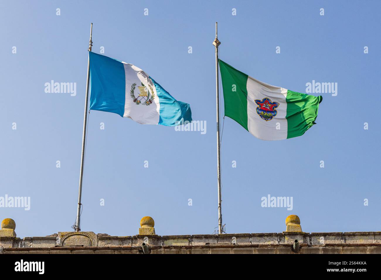 Antigua Guatemala, Sacatepequez, Guatemala. Flags of the nation of ...