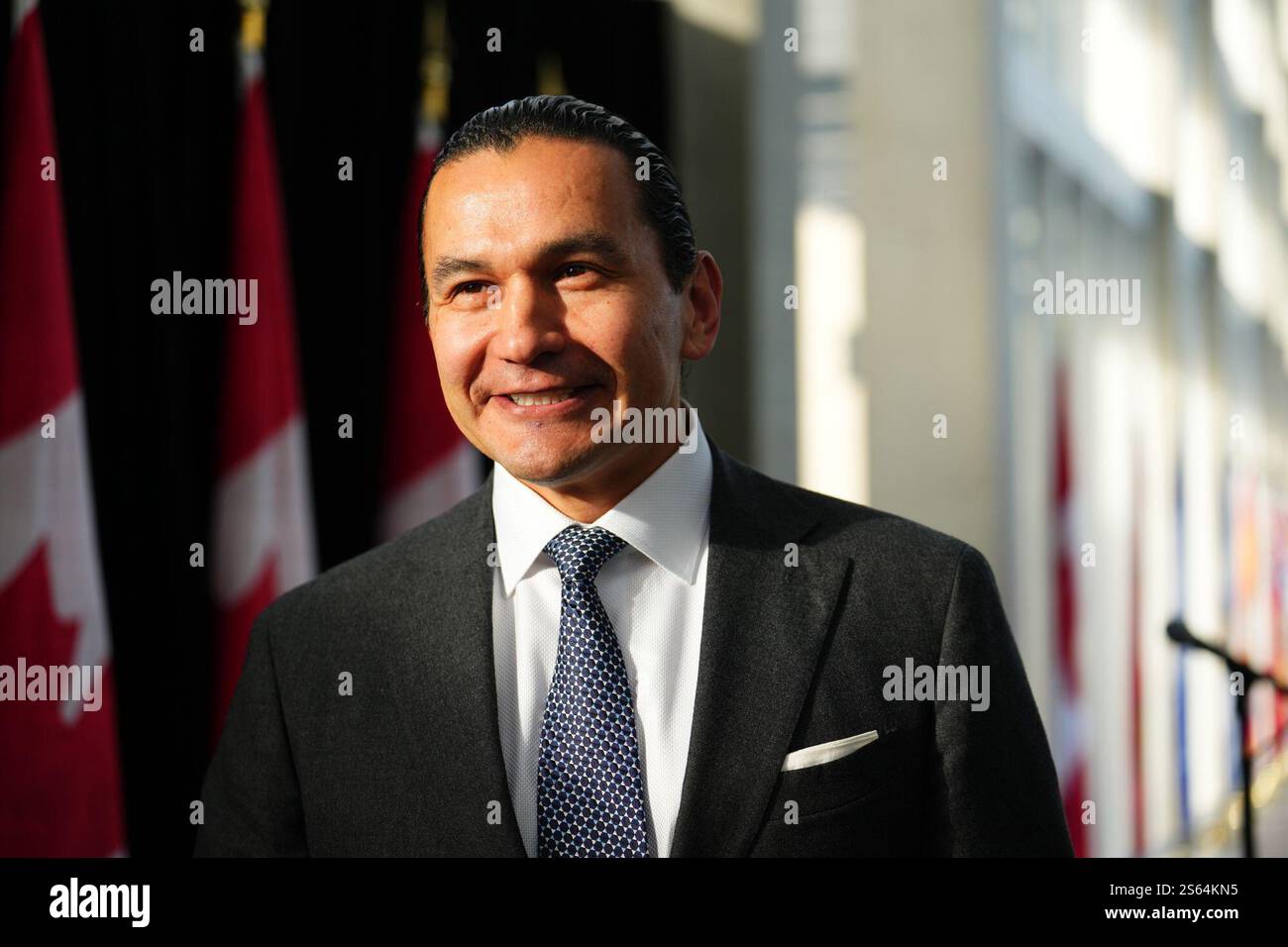 Ottawa, Canada. 15th Jan, 2025. Manitoba Premier Wab Kinew arrives for ...