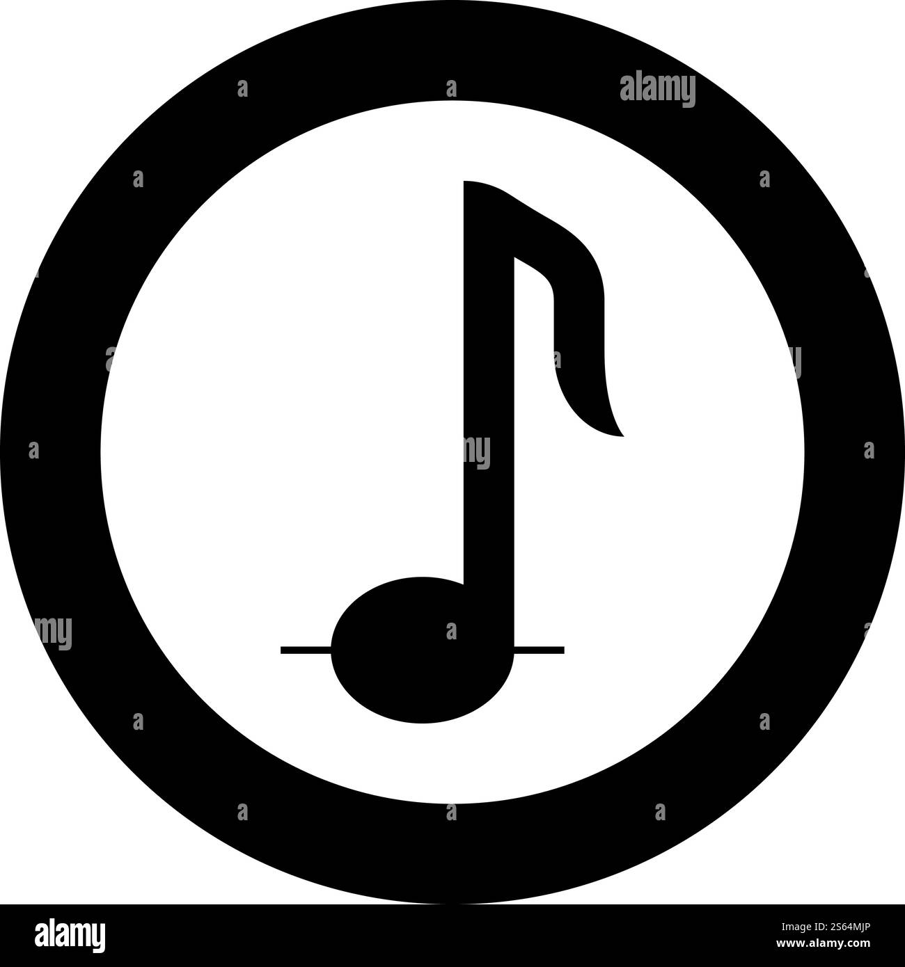Note to the eighth icon in circle round black color vector illustration ...