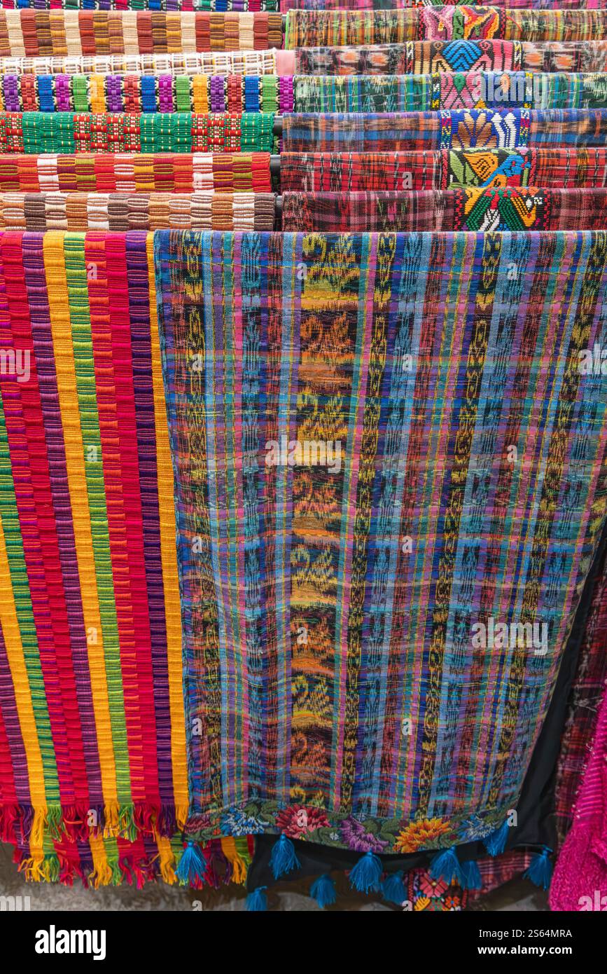 Antigua Guatemala, Sacatepequez, Guatemala. Traditional woven cloth for ...