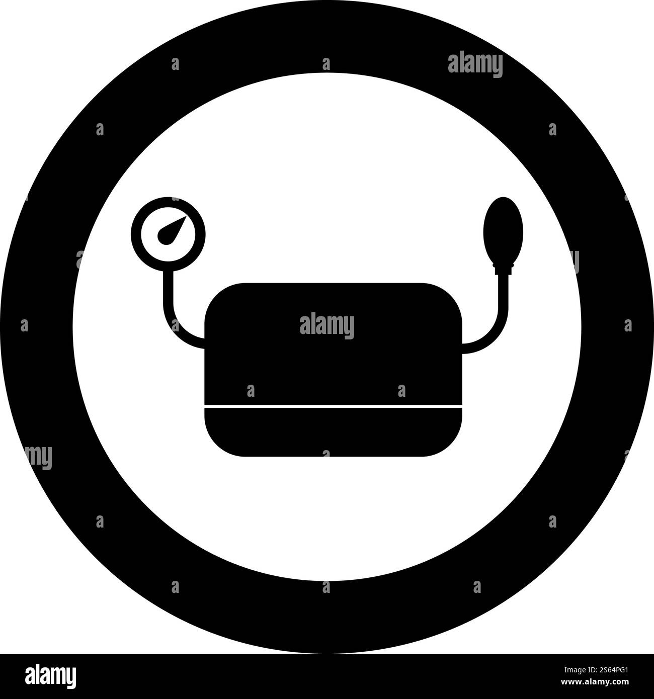 Blood pressure measuring device Tonometer apparatus Sphygmometer Aneroid Spygmos icon in circle ...