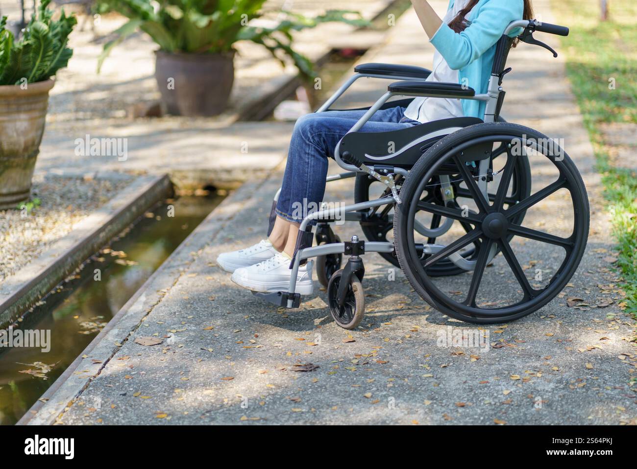 Depressed sad asian woman in wheelchair lonely disabled adult Stock ...