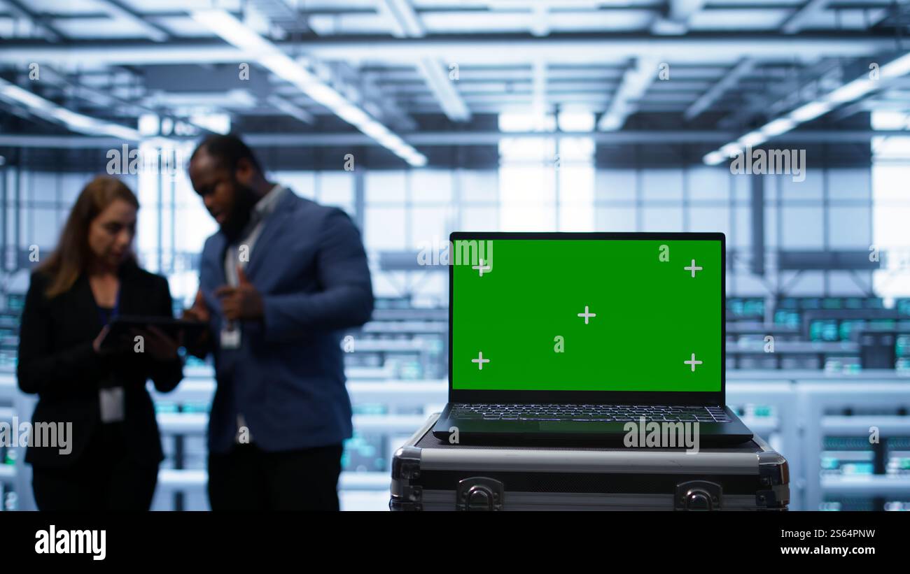 Isolated Screen Laptop In Data Center Running Error Checking Software Monitoring Hardware Bugs