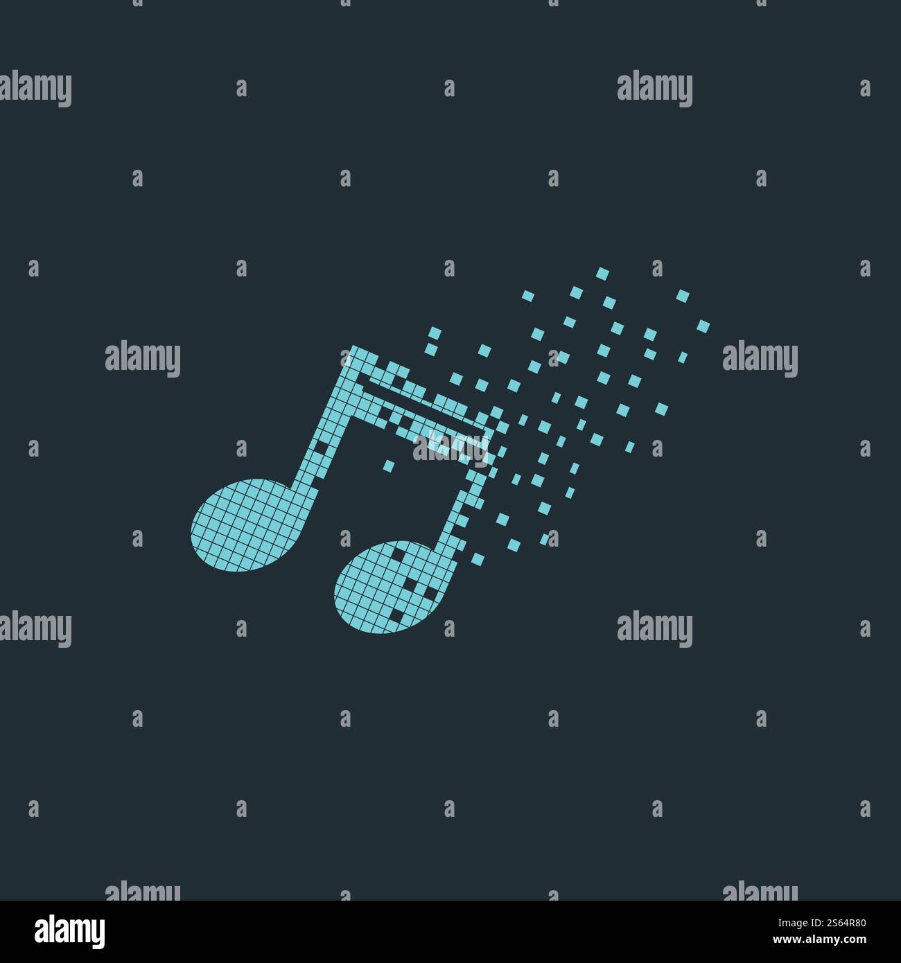 Pixel music note tyechnology logo vector design Stock Vector Image ...