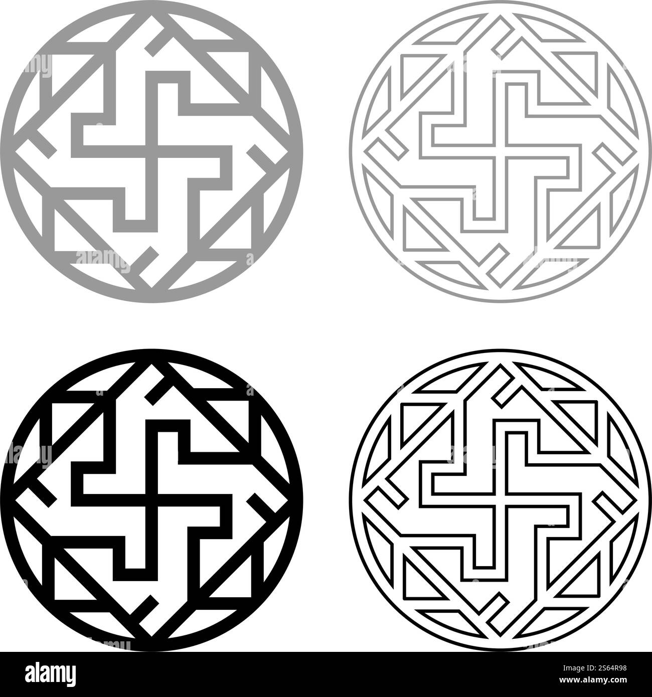 Valkyrie Varangian sign Valkiriya slavic symbol icon outline set black ...