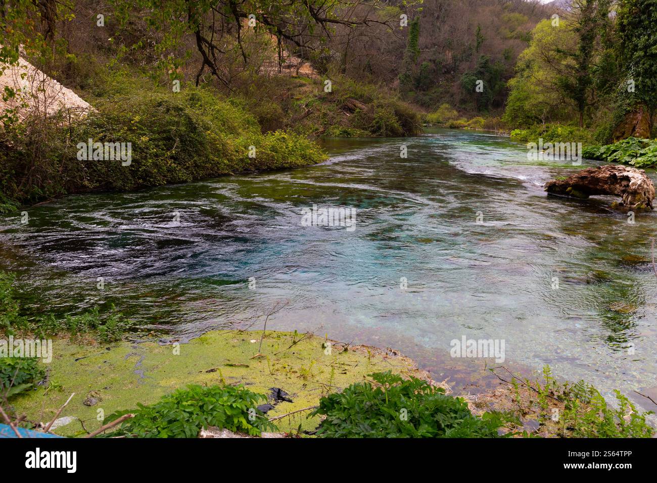 Blue Eye spring (Syri i Kalter), more than fifty metre deep natural ...