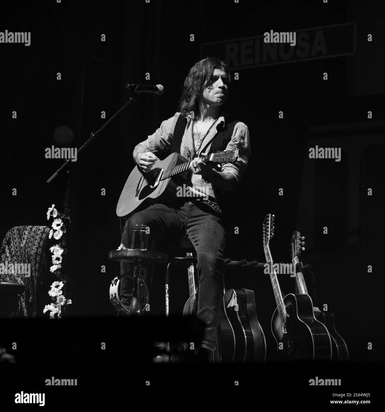 The singer Raul Gutierre, from the group Rulo y la contrabanda performs ...