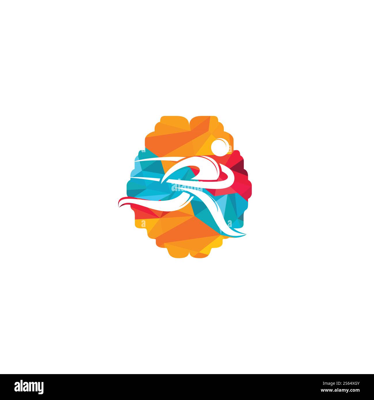 Sports athlete run logo, fast brain vector, player competition Stock ...
