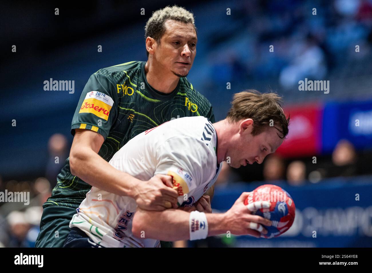 Thiagus Petrus of, Brazil. , . and Sander Sagosen of Norway during the ...
