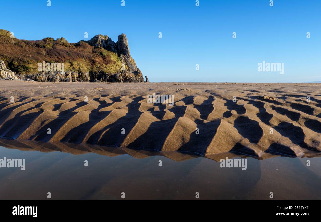Sand Ripples and Cliffs Stock Photo - Alamy