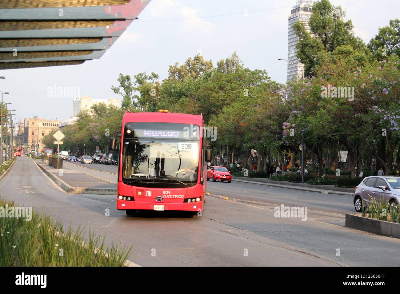 Mexico City, Mexico - Apr 24 : The Metrobus is an electric rapid ...