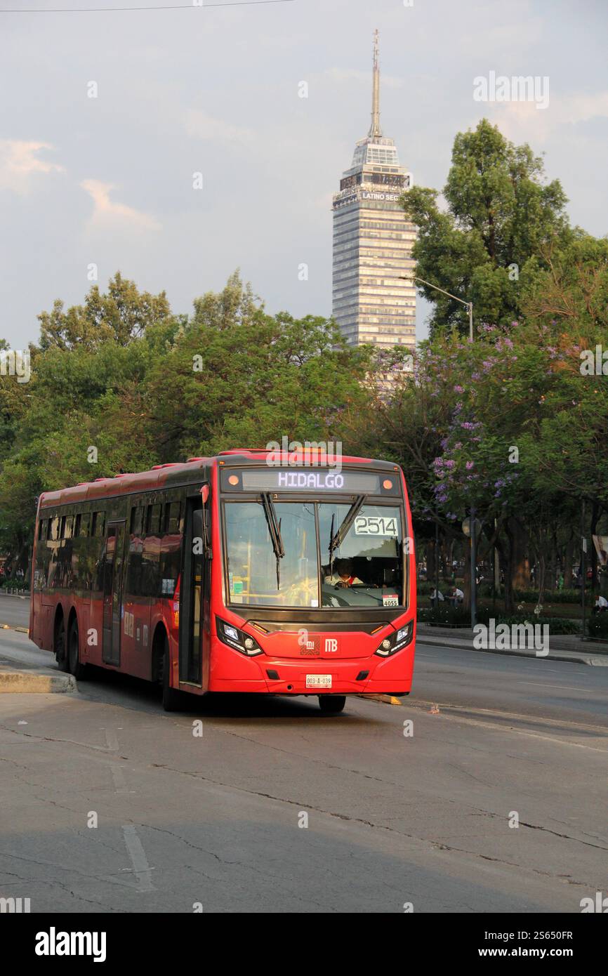 Mexico City, Mexico - Apr 24 : The Metrobus is an electric rapid ...