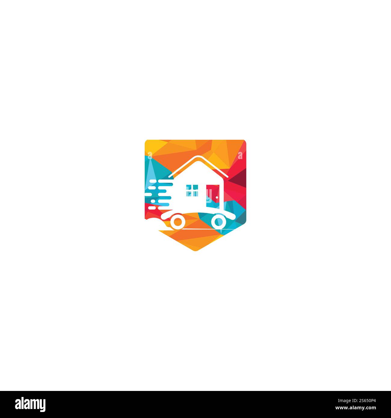 House moving company logo design. Home logo with moving symbols Stock ...