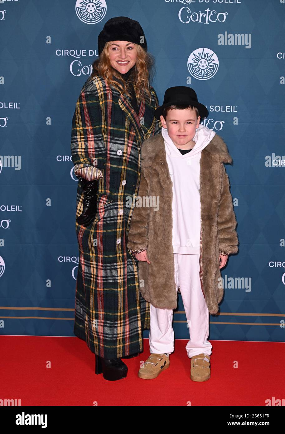 London, UK. January 15th, 2025. Jamie Winstone and son arriving at the ...