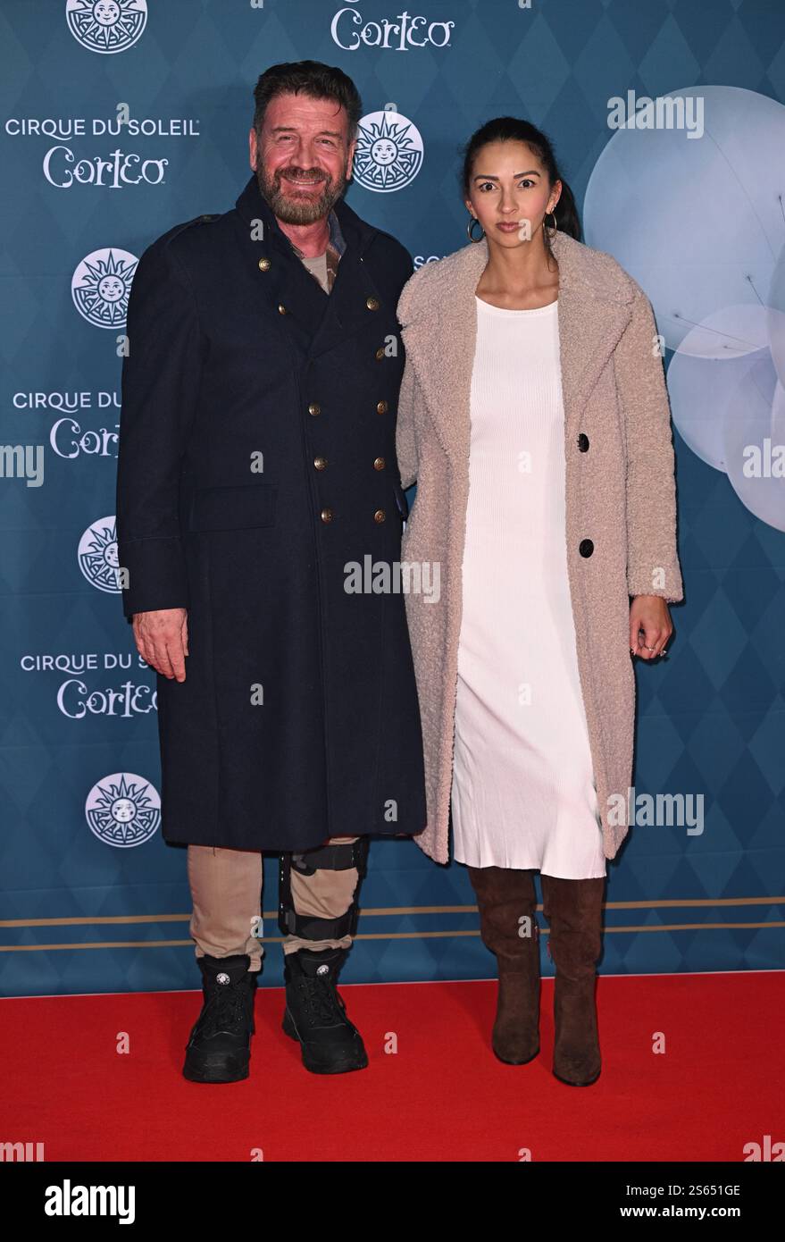 London, UK. January 15th, 2025. Nick Knowles and Katie Dadzie arriving at the premiere of Cirque ...