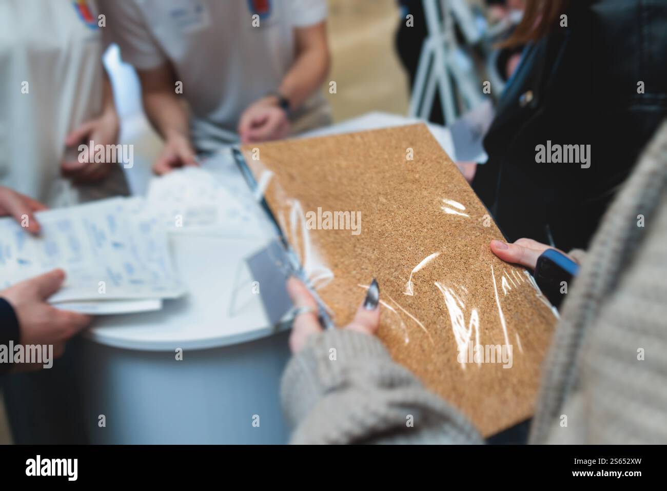 Process of checking in on conference congress forum event, registration ...