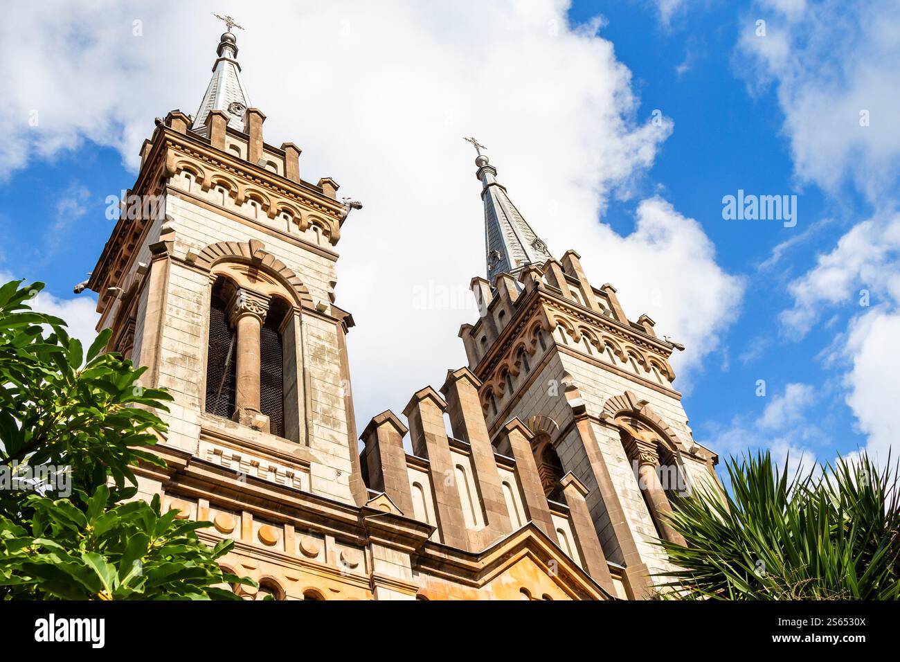 travel to Georgia - bottom view of towers Batumi Cathedral of the ...