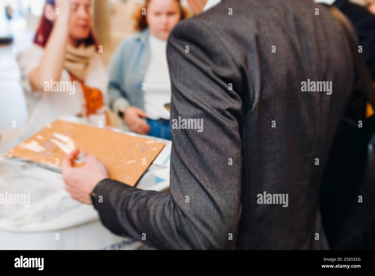 Process of checking in on conference congress forum event, registration ...